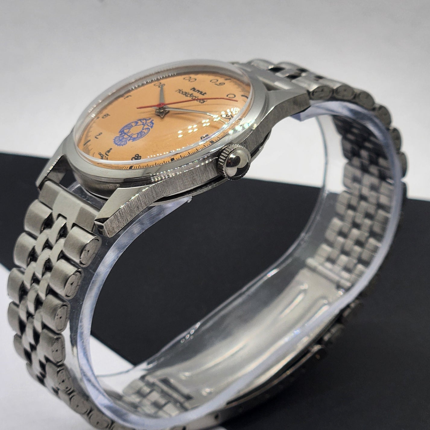 Vintage MOD HMT Gandaberunda Hand Winding 17 Jewels Orange Face Jubile ...